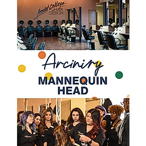 Mannequin Head with Hair 20-22" - Cosmetology Mannequin Head to Practice Hair Styles - 100% Human Hair Cosmetology Supplies - Hair Practicing and Cutting Manikin Head with Clamp & Hairdressing Tools