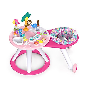 Bright Starts Around We Go 2-in-1 Walk-Around Baby Activity Center & Table, Tropic Coral, Ages 6 Months+