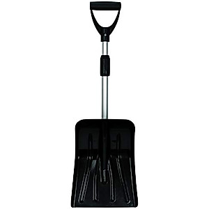 Bigfoot 1174A6W-1 Collapsible Car Trunk Lightweight Aluminum-Polyethylene Scoop-Black Snow Shovel