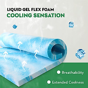 Coolsence 8 Inch Queen Cool Gel Mattress/Bamboo Charcoal Memory Foam/Bed in A Box/CertiPUR-US Certified/Made in USA/Medium