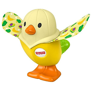 Fisher-Price Infant Rattle and Clicker and Texture Toy - Yellow Peek-a-Boo Banana Bird