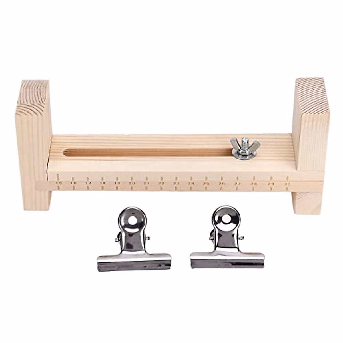 Wood Bracelet Jig, Adjustable Bracelet Maker DIY Hand Knitting Bracelet Jig with 2 Clamp Bracelet Braiding Tool, U Shape Clear Scale Bracelet Maker Rack