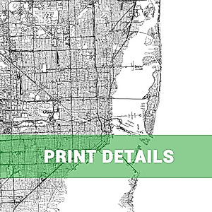 Dear Mapper Miami United States View Abstract Road Modern Map Art Minimalist Painting Black and White Canvas Line Art Print Poster Art Line Paintings Home Decor (Set of 3 Unframed) (16x24inch)