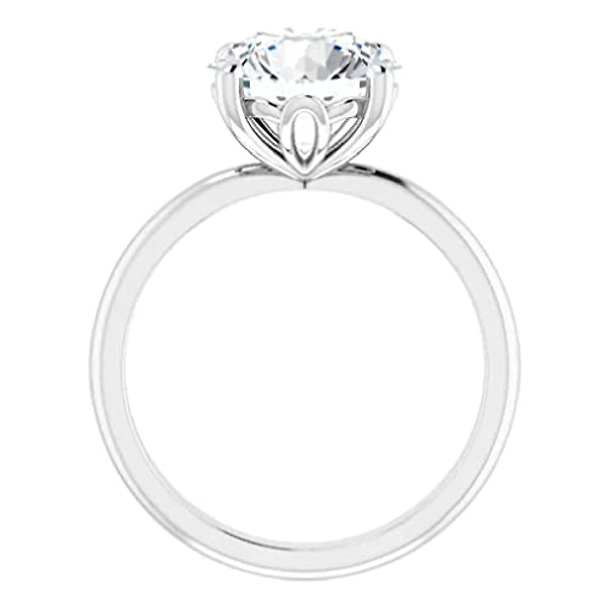 10K Solid White Gold Handmade Engagement Rings, 3 CT Round Cut Moissanite Diamond Solitaire Wedding/Bridal Rings for Women/Her, Minimalist Anniversary Ring Gifts (8.5)