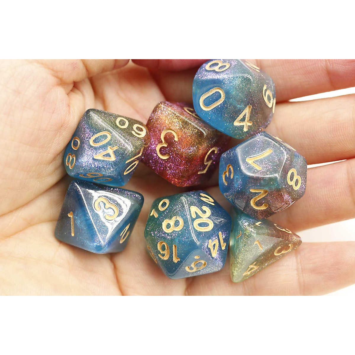 DND Dice Polyhedral 7-Die Dice Set for D&D Dungeons & Dragons Role Playing Gaming Ocean dice