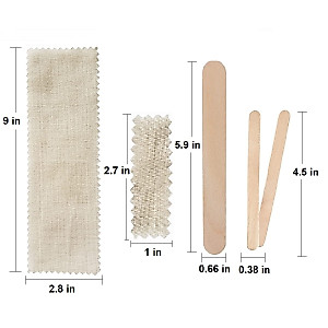 Spa Slender Unbleached Cotton Muslin Hair Removal Wax Strips Multi Size Combo Kit – 100 Large and 100 Petite Muslin Waxing Strips, 200 Wooden Wax Applicator Sticks for Full-Body Hair Removal