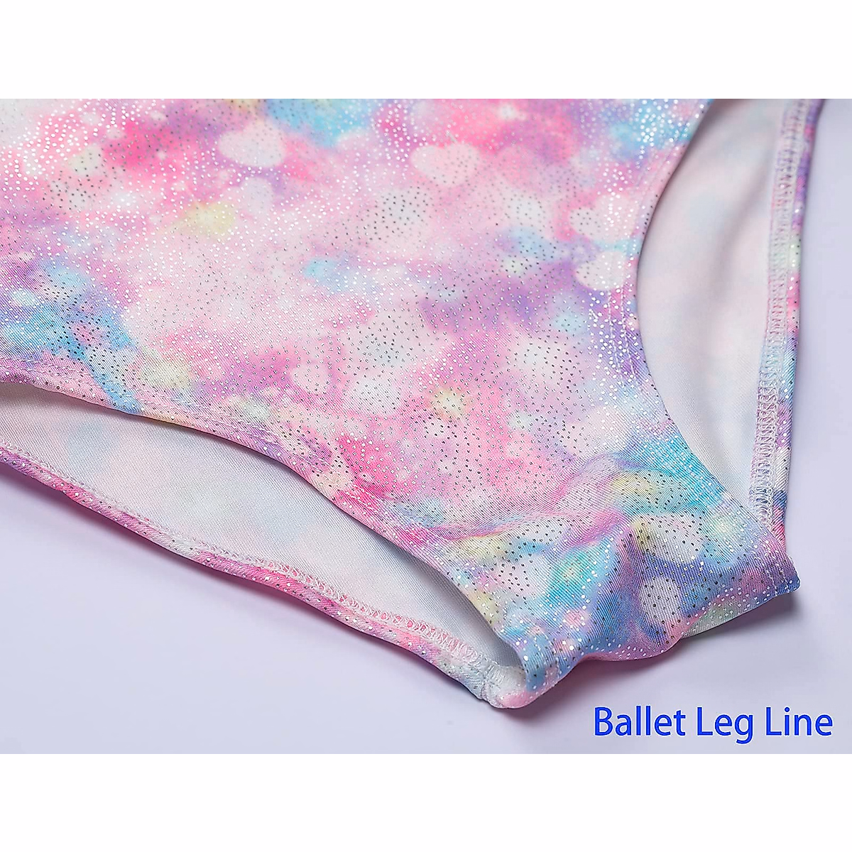 Domusgo Leotards for Girls Gymnastics Size 7-8 Years Old Shiny Rainbow Loves Outift Sparkle Cute One-Piece Nenon Love Heart Leo for Kids Gym Exercises