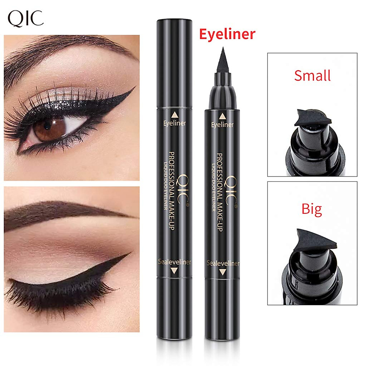 Winged Eyeliner Stamp-2Pens,Long Lasting Liquid Eyeliner Pen Waterproof Vamp Style Wingliner For Cat Eye