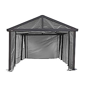 Sojag 12' x 20' Samara Carport Canopy Fabric Wall Enclosure Kit, Grey (135-9165845)