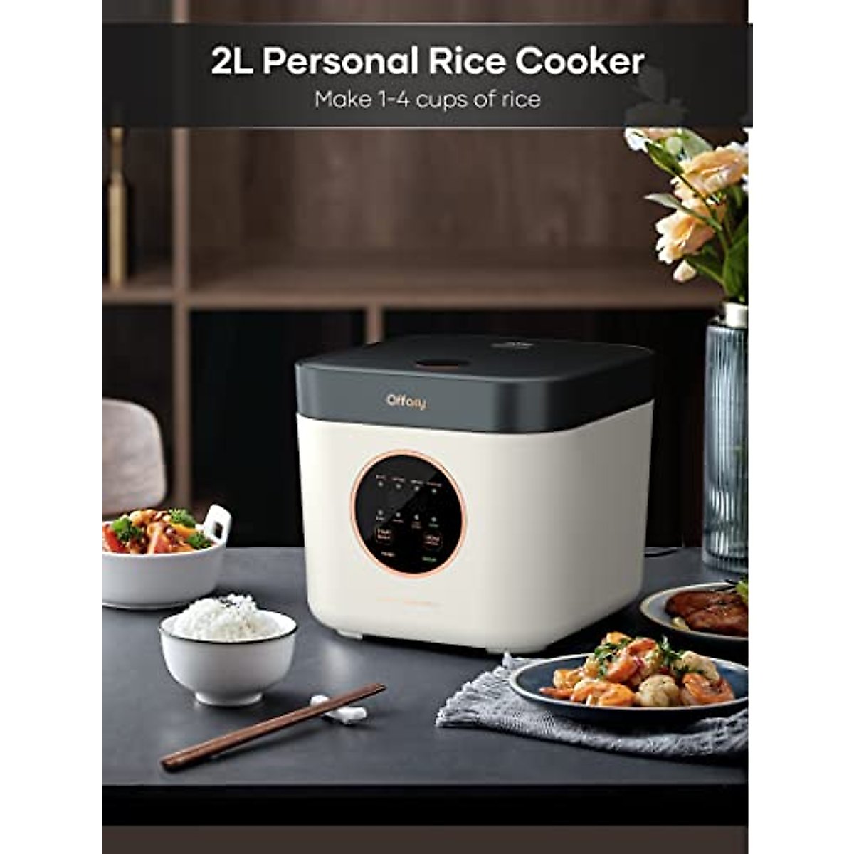 Rice Cooker, Mini Rice Cooker with Keep Warm, 3 Cups (Uncooked), Smart Fuzzy Logic, 24-H Delay Timer, Nonstick Inner Pot, for Soft White Rice, Brown Rice, Sushi, Porridge (Small)