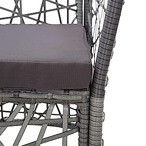 MBFLUUML Outdoor Patio Furniture, Patio Dining Sets, 7 Piece Patio Dining Set Poly Rattan Gray Suitable for Patio, Porch, Backyard, Balcony.