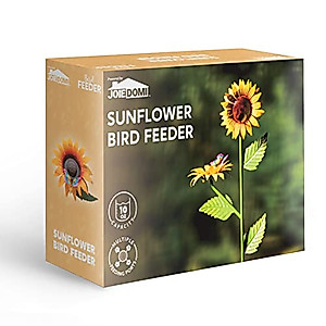 JOIEDOMI Sunflower Bird Feeder, Sunflower Yard Ornament Stakes, Flower Hanging Bird Feeders for Outdoors, Patio, Backyard, Garden