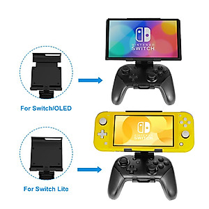 ahishfoneya Adjustable Mount Clip for Switch Official Pro Controller, The Original Pro Controller Clip Mount Compatible with Nintendo Switch/OLED/Lite,Black (Black)