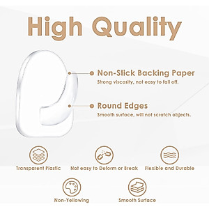 20 Pcs Clear Adhesive Wall Hooks for Hanging, Small Plastic Sticky Hooks, Transparent Acrylic Sticky Hangers for Walls No Damage, Temporary Wall Hooks for Bathroom, Kitchen Home Storage Hooks