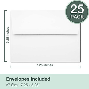 Set of 25 Baby Shower Invitations with Envelopes, Diaper Raffle Tickets and Baby Shower Book Request Cards - Eucalyptus