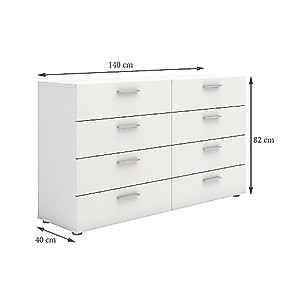 Tvilum Austin 8-Drawer Dresser, White