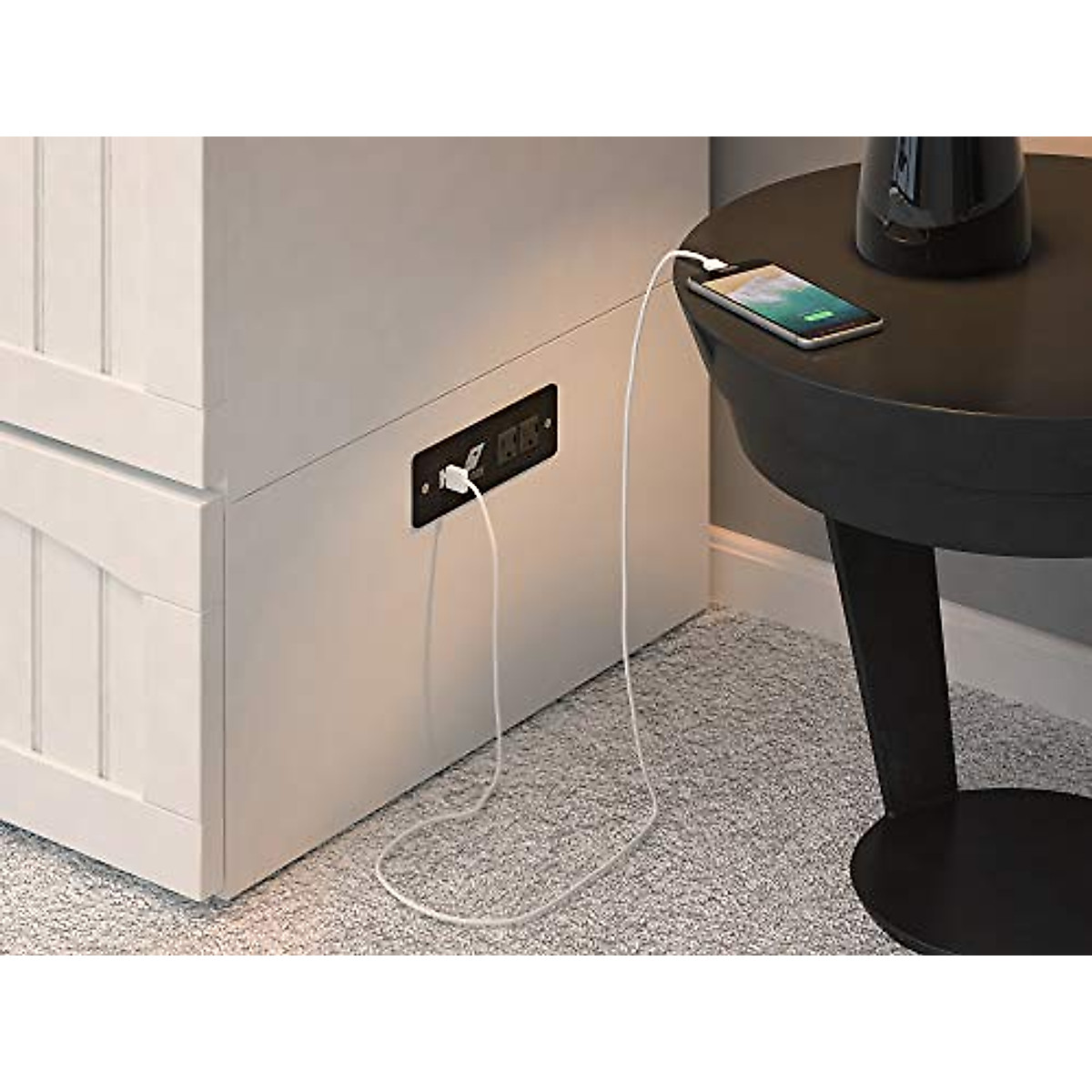 AFI Southampton Murphy Bed Chest with Charging Station, Queen, White