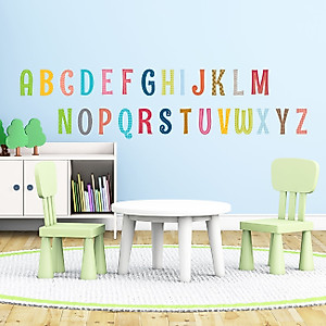 DECOWALL DS-1701A Uppercase Alphabet ABC Letter Kids Wall Stickers Wall Decals Peel and Stick Removable Wall Stickers for Kids Nursery Bedroom Living Room décor