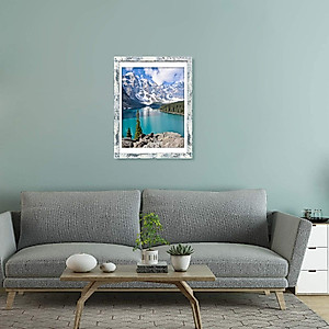 Amginy 12x16 Rustic Picture Frames Matted to Display 11x14 Pictures with Mat or 12 x 16 without Mat Farmhouse Distressed Style Wooden Photo Frames for Wall Mounting