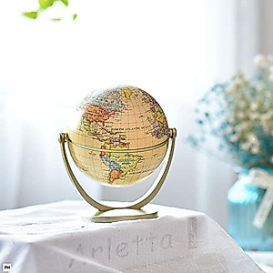 Globe Small Ornament Creative Mini Teacher Display Supplies Bookcase Decor Not Fade Water Proof Teaching Desktop Ornament(White)