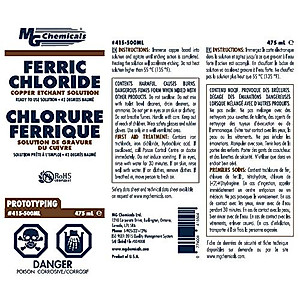 MG Chemicals - 415-500ML 415 Ferric Chloride Copper Etchant Solution, 475 ml Liquid Bottle,,Dark Brown
