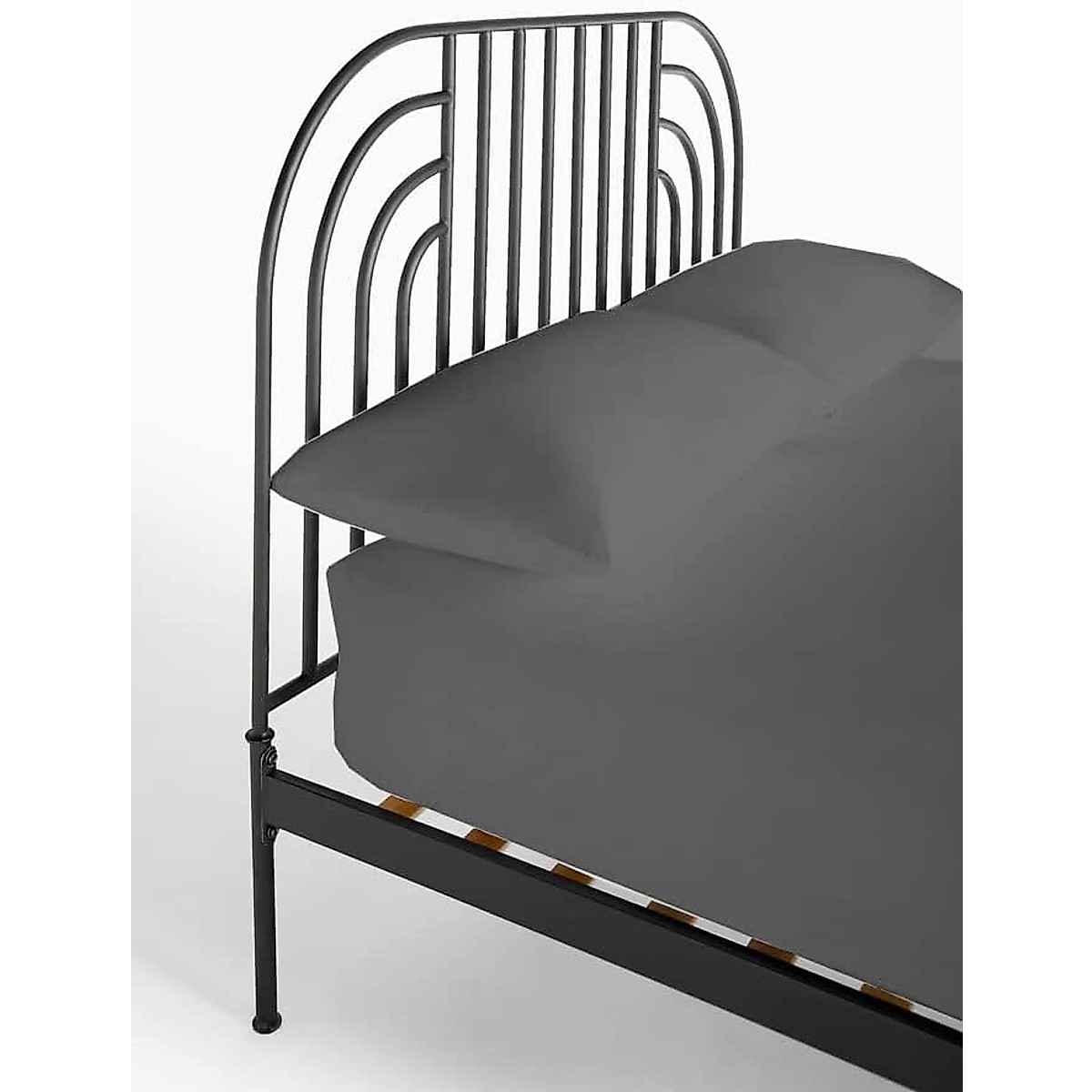 Cot Sheet Set 30x80,100% Cotton 4 PC Cot Sheets Dark Grey, Fitted Cot Sheet-Perfect for Narrow Twin/RV Bunk/Guest Bed Replacement/30 x80 Mattress-Fits Upto 4"-8" Deep Mattress,Cot Size Sheets