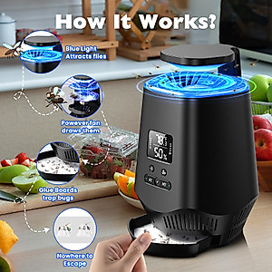 Fruit Fly Traps for Indoors, Smart Fly Trap Indoor for Home, Gnat Traps for House Indoor Bug Zapper Flying Insect Trap for Plants Moths Mosquitoes with 10 PCS Refill