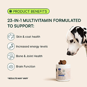 Wuffes 23-in-1 Chewable Dog Multivitamin&Supplements - Dog Multivitamin for Small&Large Breed - Pet Vitamins and Minerals for Coat, Heart, Hips&Joints, Digestion&Immune System, 30 Soft Chews (23-in-1)