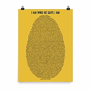 Fingerprint 70 Bible Verses on Identity by Project Made New, Jesus Painting, Thumbprint, Christian Art, lds art, Bible Art, Scripture Art Print Gods Thumbprint Fingerprint (White, 20x30)