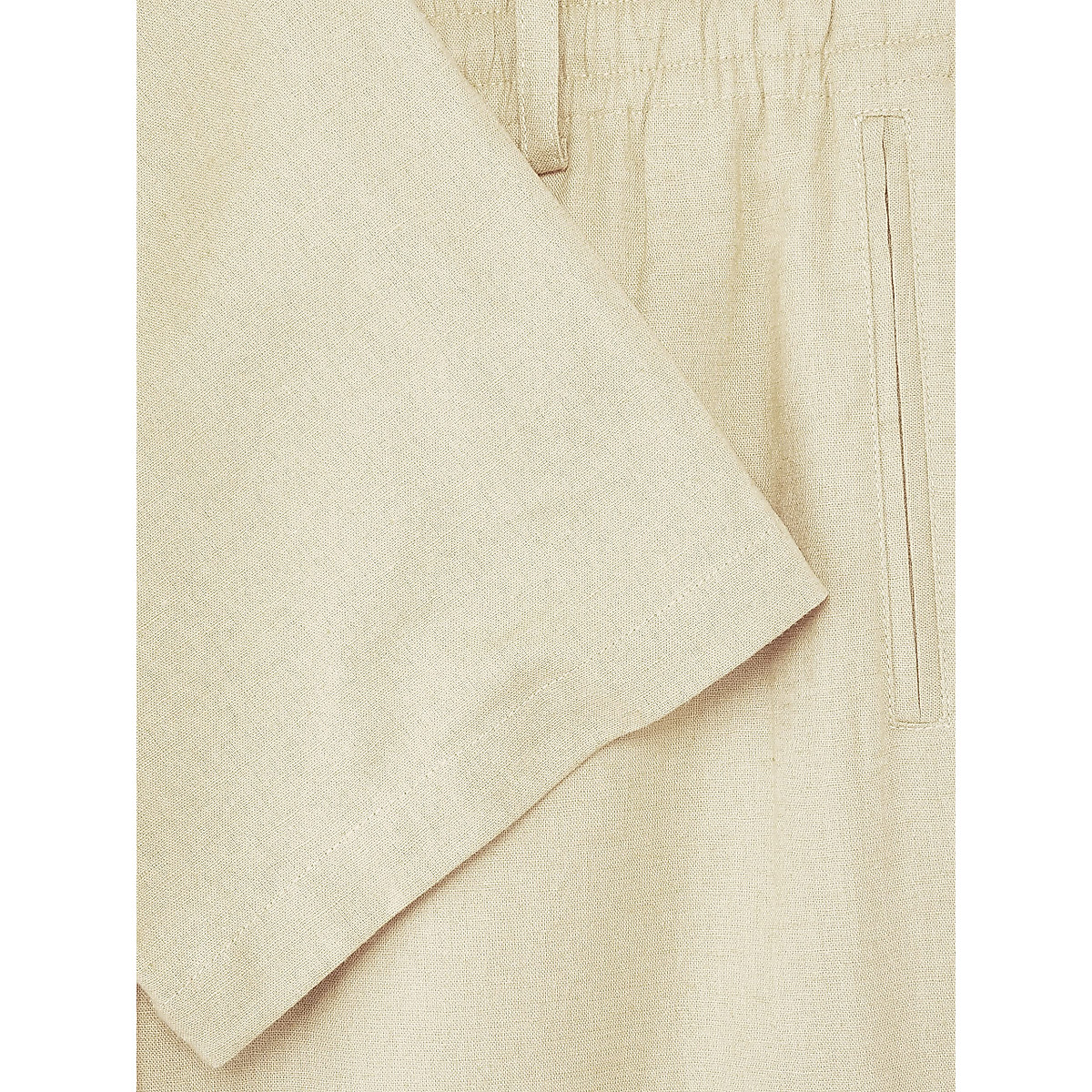 Mens Premium Soft Linen Pants Wrinkle Resistant Flat Front Classic Slacks (Medium, 1bh04_Natural Linen)