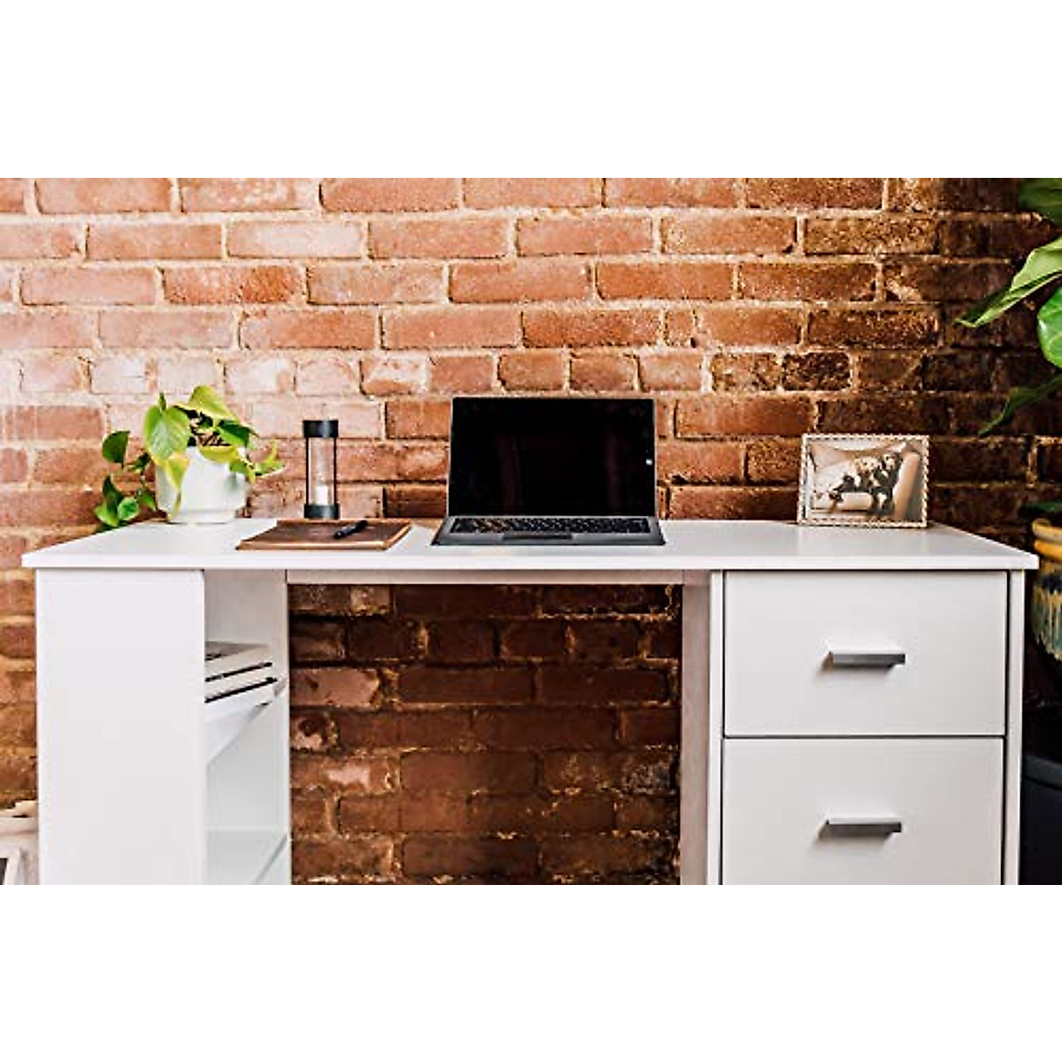 OneSpace Monroe 3 Shelve Computer Desk, White