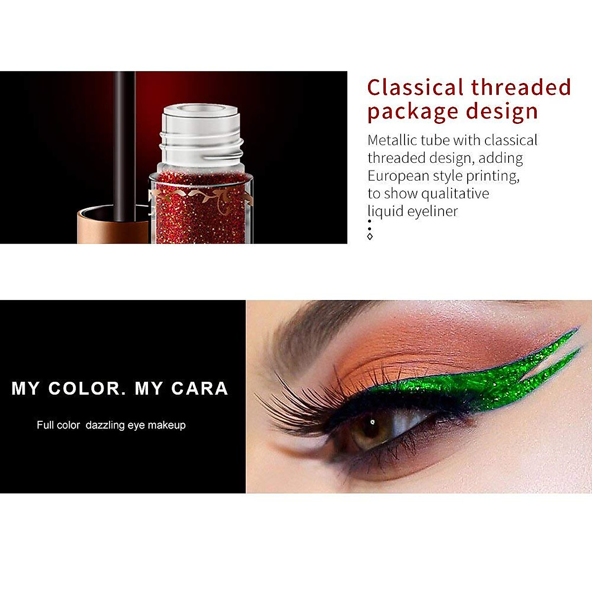 12 Colors Glitter Diamond Eyeliner Liquid Shining Metallic Eyeliner Eye Makeup (Blue#01)