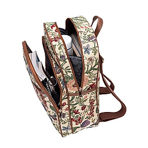 Signare Tapestry backpack purse for Women computer backpack bookbags for women with Morning Garden Design (BKPK-MGD)