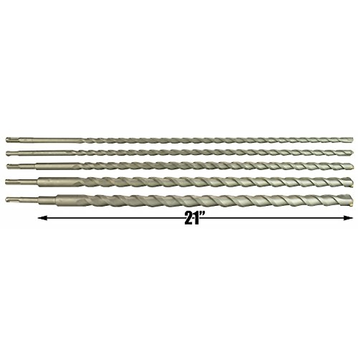Steel Dragon Tools 5 Piece 24" SDS Masonry Drill Bit Set fits Milwaukee Hilti Bosch Tungsten Carbide Tip 3/8", 1/2", 5/8", 7/8" & 1"