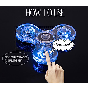 FIGROL LED Light Up Crystal Fidget Spinner for Children｜Easter Gifts Easter Basket Stuffers Party Favors｜Glow in The Dark Party Supplies｜Classroom Prizes Return Gifts