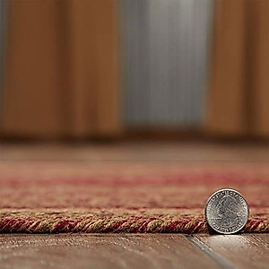 VHC Brands Cider Mill Jute Rectangular Rug 36x60 Country Braided Flooring, Burgundy