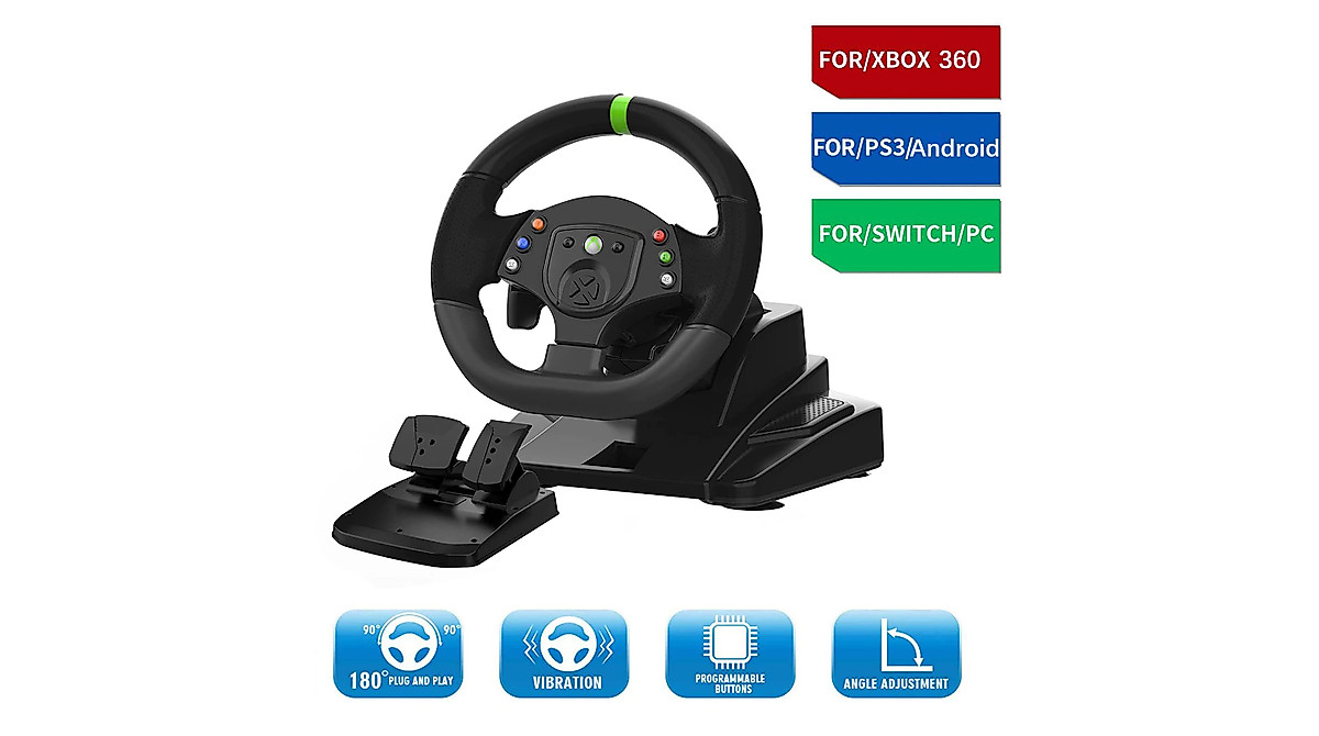 Xbox 360 Racing Wheel - Universal Gaming Steering Wheel for PC & Console