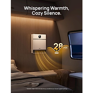 Dreo Smart Wall Heater, IP24 Electric PTC Space Heater for Indoor Use, 30° Oscillation, Adjustable Thermostat, Remote Control, Works with Alexa, 24H Timer, Easy-mounted Heater for Bedroom, Office