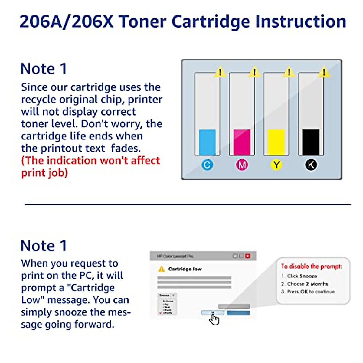 Mooho (with Chip Compatible Toner Cartridge Replacement for HP 206X 206A W2110X W2110A for HP Color Pro MFP M283fdw M283cdw M255dw M283 M255 Printer (Black Cyan Yellow Magenta, 4-Pack)