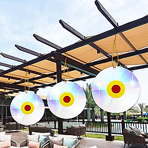 6PCS Bird Scare Devices Reflective Discs Scare Bird Away Sparkly Double-Sided Bird Reflectors for Home Garden Bird Scare Control Devices,Keep All Birds Away