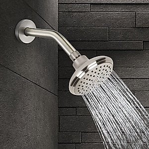 123815BN Replacement For Moen 8 Inches Anti-leakage Ceiling Wall Mounted Bend Accessories-Basic Shower Arm and Flanged,Made of Solid Brass,Brushed Nickel