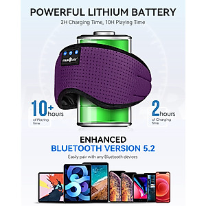 MUSICOZY Sleep Headphones Bluetooth 5.2 Headband Headphones Super Soft & Breathable, Wireless Sleeping Eye Mask Earbuds Earphones for Side Sleepers Mom Women Cool Tech Gadgets Gifts