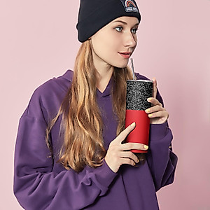 thmasamwr Cute Mouse Skinny Tumbler With Straw and Lid, Stainless Steel 20oz Insulated Coffee Travel Mug, Cartoon Mouse Gifts Cups for Women and Girls