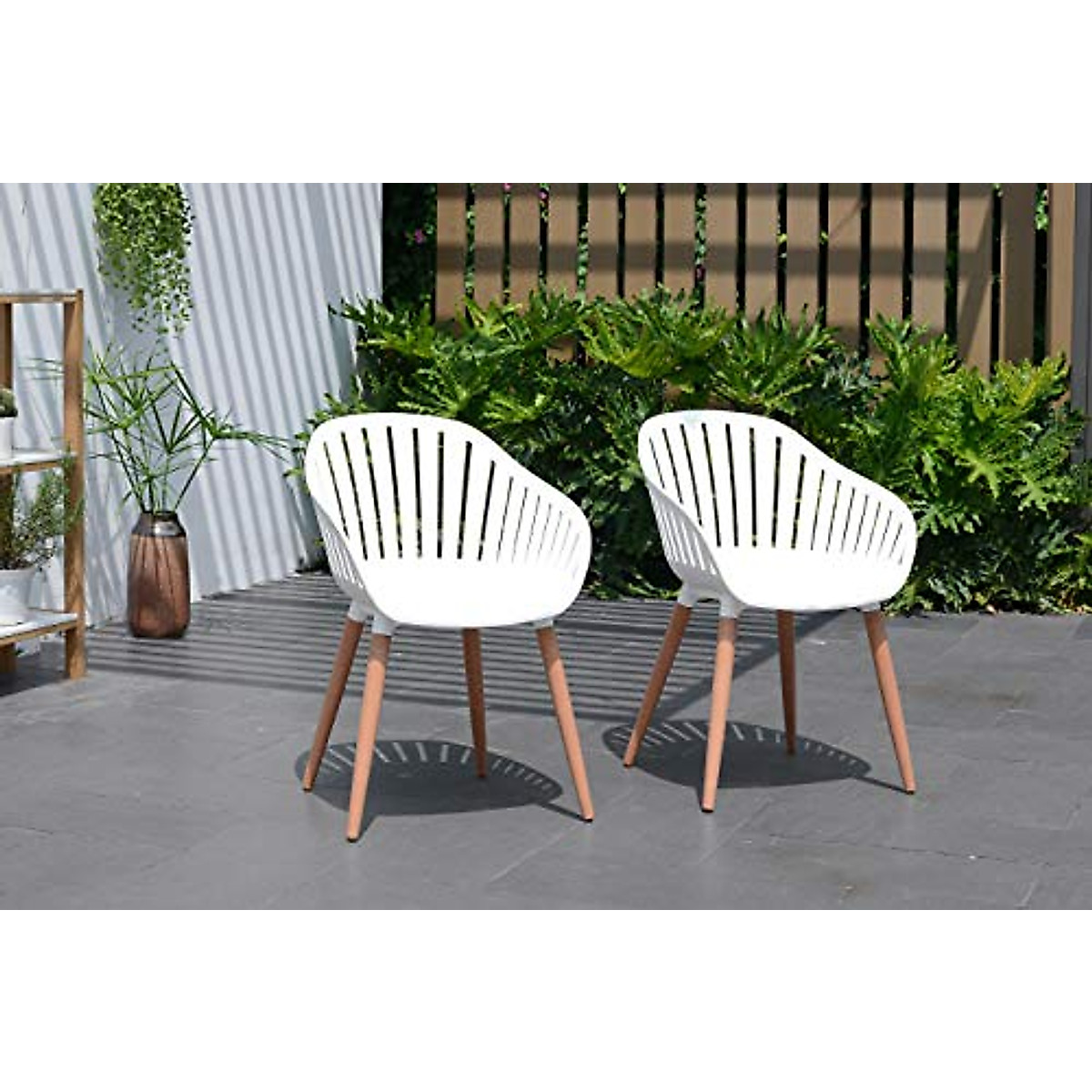 Brampton Patio Brampton Chiavari Outdoor Chairs Set of 2 | Eucalyptus Wood Legs| Perfect for Patio, 2-Piece, Dark Teak Finish