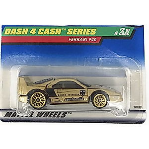 Hot Wheels - 1998 - Dash 4 Cash Series - Ferrari F40 - Gold Metallic Paint - 2 of 4 - Collector #722 - Limited Edition - Collectible 1:64 Scale