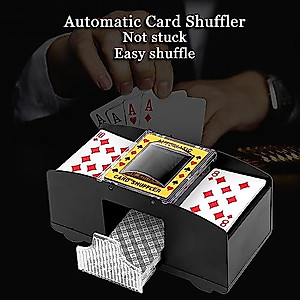 SZBJSMF Card Shuffler 2 Deck, Automatic Card Shuffler with 4 AA Battery for Deck of Playing Card, UNO, Texas Hold'em, Poker, Home Card Games, Blackjack