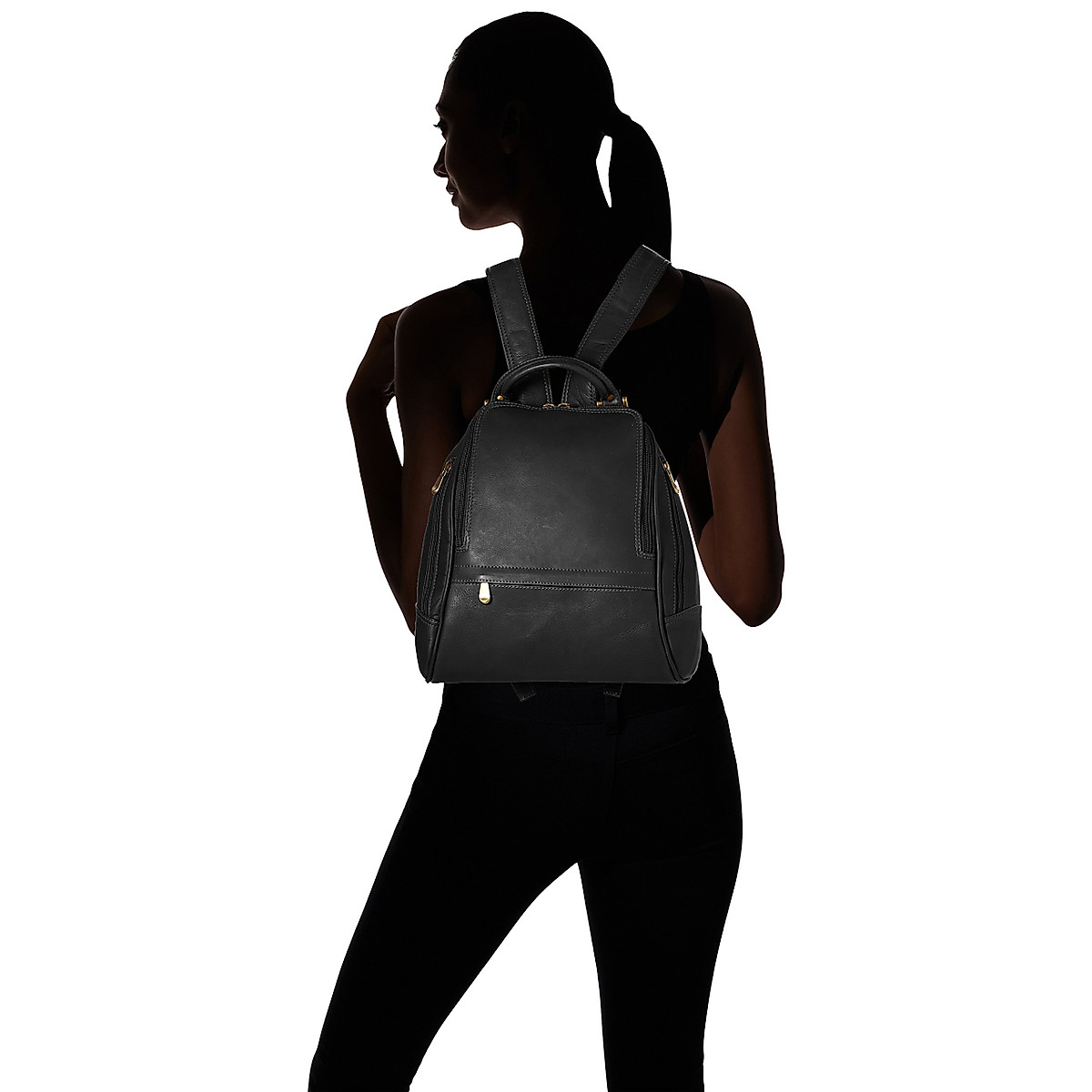 Royce Leather Women's Luxury Sling Backpack Handcrafted in Colombian Leather, Black, One Size