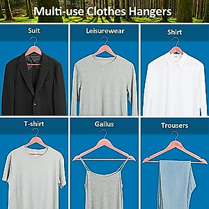 ROSOS Cedar Hangers for Closet 20 Pack, Wooden Hangers with Smooth Notches, Sturdy Cedar Wood Coat Hangers with 360 Rotating Hook Great for Refresh Closet