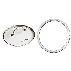 Instant Pot Tempered Glass Lid for Electric Pressure Cookers, 9", Stainless Steel and Instant Pot Silicone Sealing Ring, White Bundle