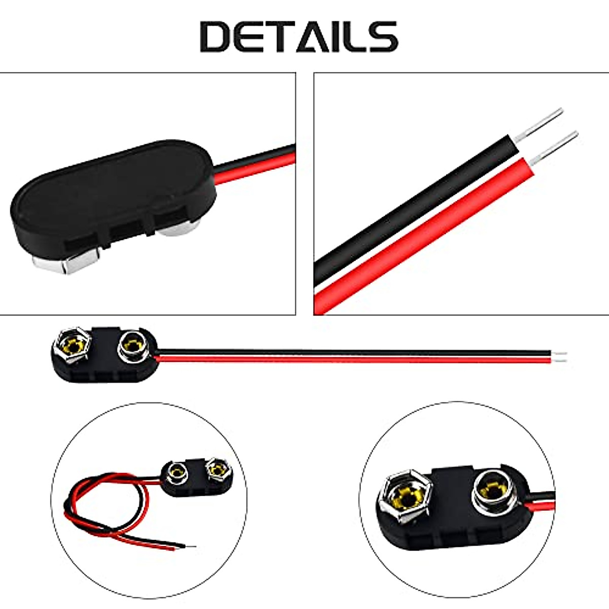 WMYCONGCONG 5 Pack 6 x 1.5V AA Battery Holder with Connector and Hard Plastic Housing T Type Wire (6AA)